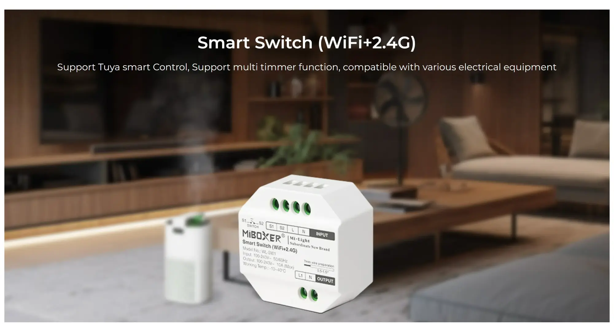 Smart Switch 100-240VAC 10A WiFi/2.4G/Push button WL-SW1 • WL-SW1 ...