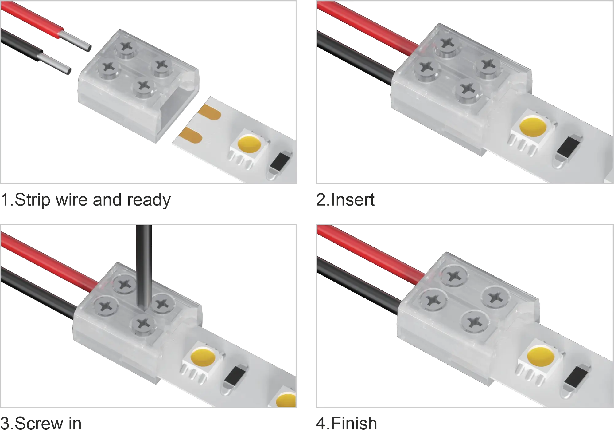 Screwed connector for 10mm LED Strip • ZSF-10 - Fose.eu Wroclaw